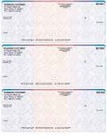 Blue Red High Security 3 Per Page Laser Checks