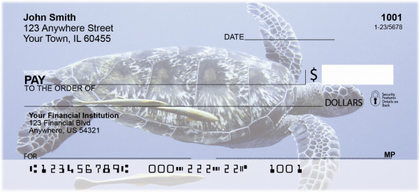 Sea Turtles Under Water Personal Checks