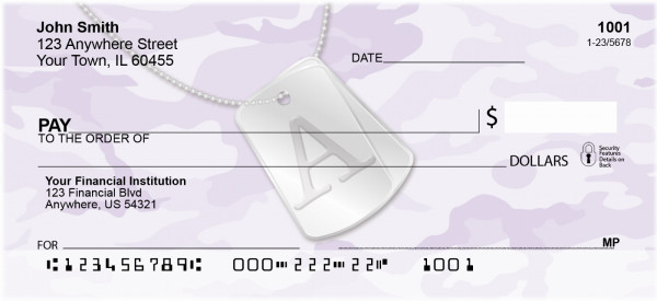 Dog Tag Monogram A Personal Checks