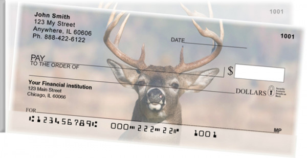 Big Horned Buck Deer Side Tear Personal Checks