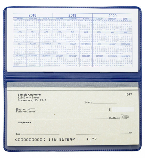 Royal Blue Vinyl Checkbook Cover